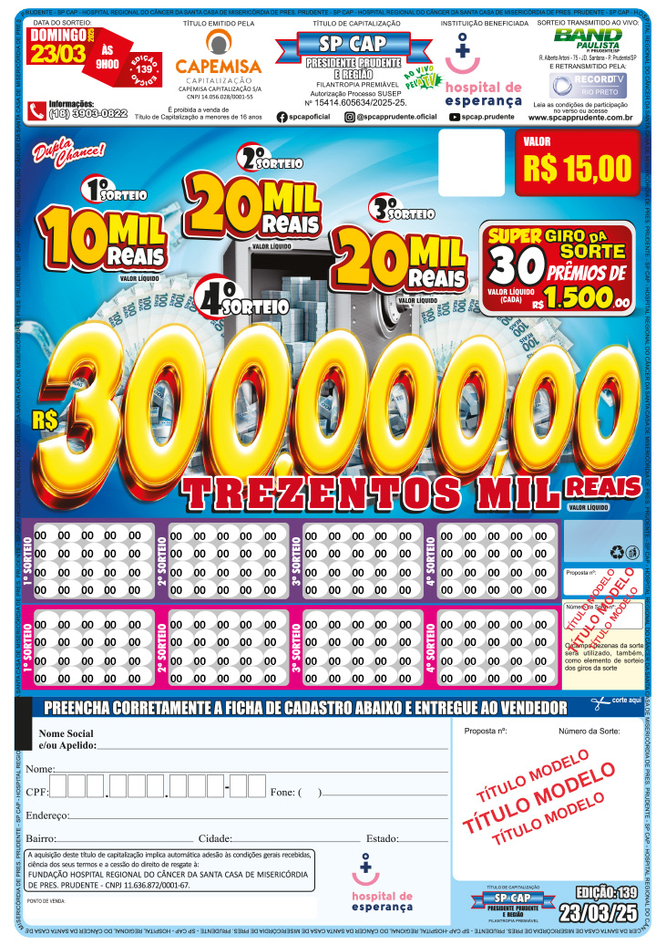 SP CAP Resultados de Domingo [23-03-2025] Atualizado